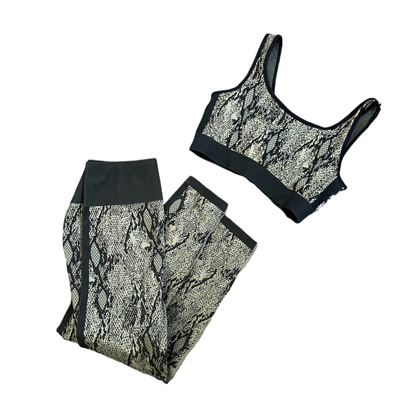 Fabletics | Pants & Jumpsuits | Fabletics Snakeskin Printed Workout Set ...